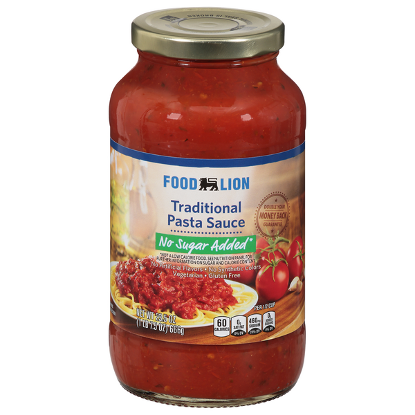 Food Lion Food Lion Pasta Sauce, No Sugar Added, Traditional Same-Day ...