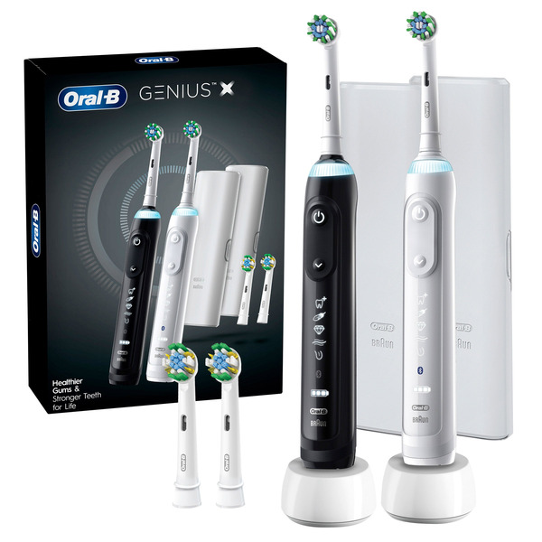 Oral-B Genius Electric Rechargeable Toothbrush powered by Braun, Silver ...