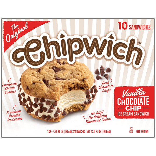 The Original Chipwich Vanilla Chocolate Chip Ice Cream Sandwiches Same ...