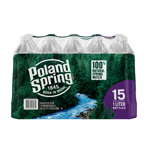Poland Spring Maine Spring Water, 1-Liter bottles (Pack of 15) Same-Day ...