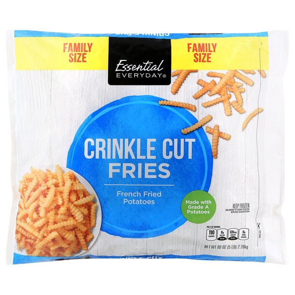 Essential Everyday Fries, Crinkle Cut, Family Size (80 oz) - Instacart