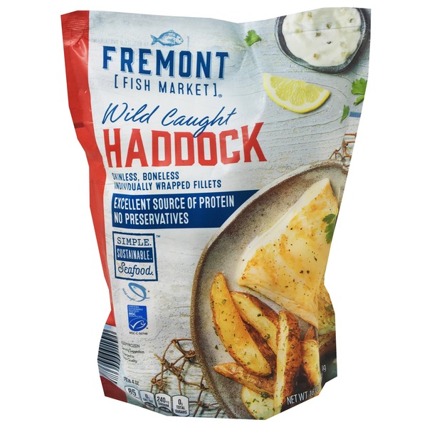 Fremont Fish Market Wild Caught Haddock Skinless, Boneless Individually ...