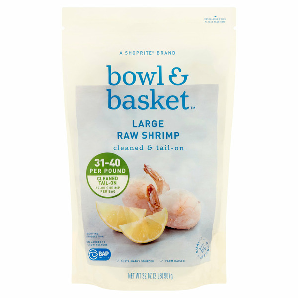 ShopRite Bowl & Basket Cleaned & Tail Large Raw Shrimp Same-Day ...