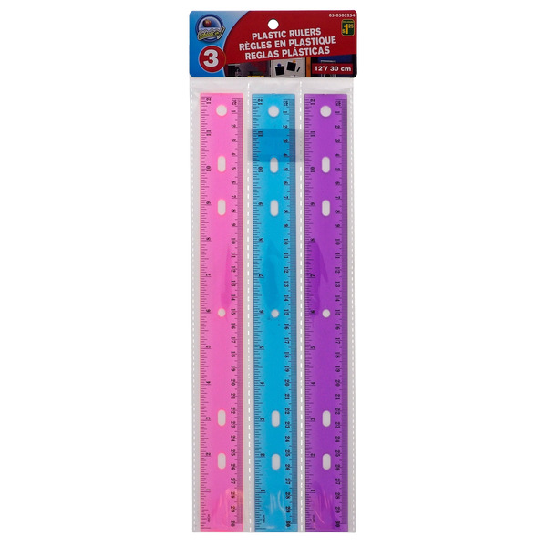 Colored Plastic Rulers, 3 Pack Same-Day Delivery | Dollarama