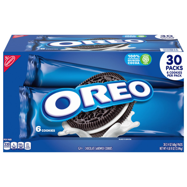 Oreo Sandwich Cookies, Chocolate, 30 Packs Same-Day Delivery | Costco ...