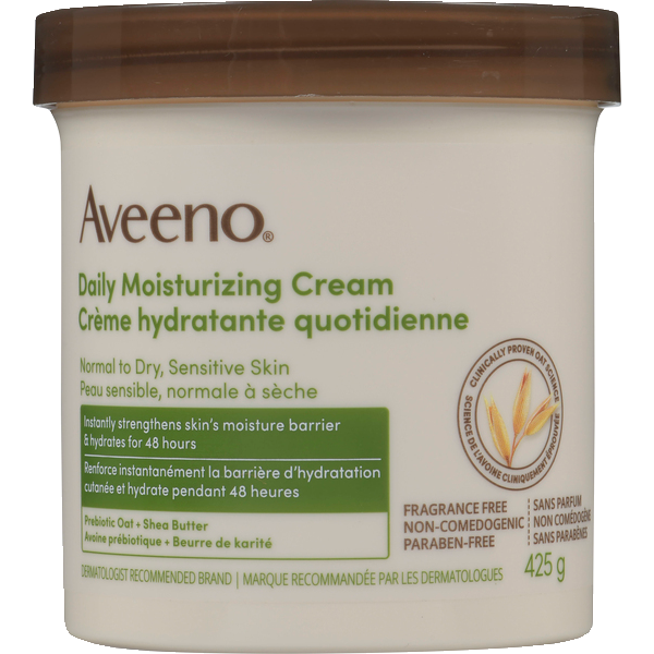 Aveeno Daily Moisturizing Cream With Prebiotic Oat & Shea Butter for ...
