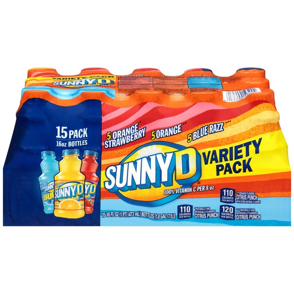Sunny D Orange Strawberry/Orange/Blue Razz Variety Pack Citrus Punch (16 fl oz) - Instacart