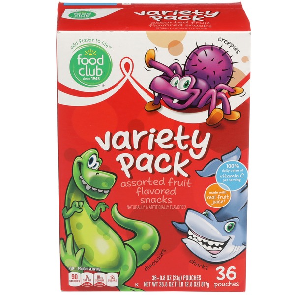 Food Club Assorted Fruit Flavored Snacks Variety Pack (28.8 oz) - Instacart