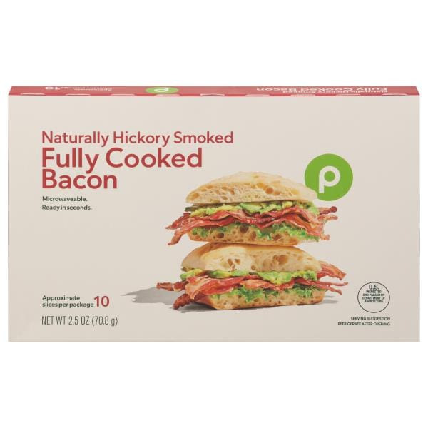 Publix Fully Cooked Bacon, Hickory Smoked, Smoke Flavoring Added Same ...