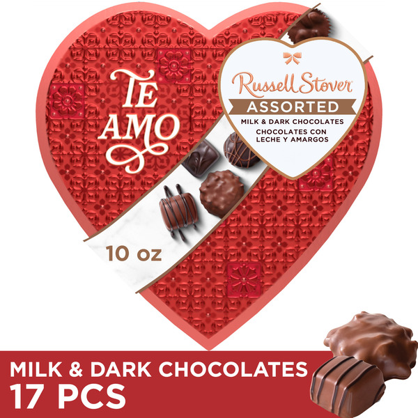 Russell Stover Valentine's Day "TE AMO" Assorted Milk & Dark Chocolate ...