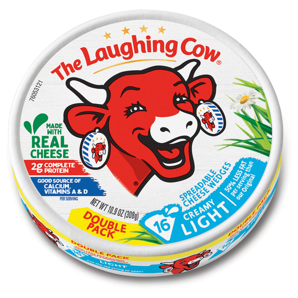 Publix The Laughing Cow Cheese Wedges, Light Cream, Spreadable, Double ...