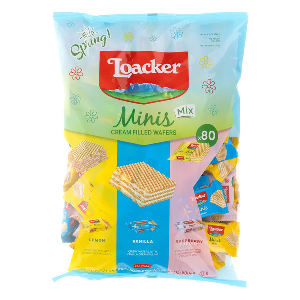 Costco Loacker Minis Spring Mix, Variety pack of creme-filled wafer ...