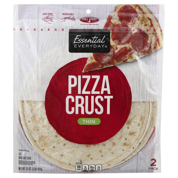 Essential Everyday Pizza Crust, Thin, 2 Pack Same-Day Delivery or ...