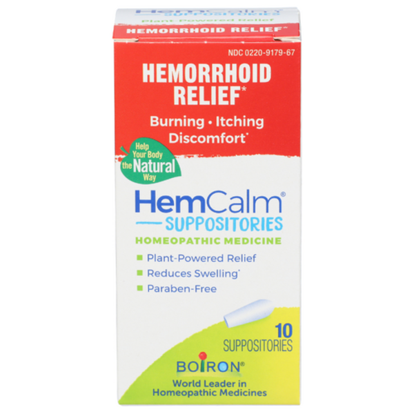 Boiron Hemcalm Hemorrhoid Relief Suppositories for Itchy Burning Pain ...