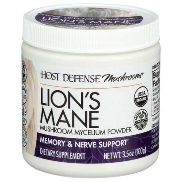 Host Defense Mushroom Mycelium Powder, Memory & Nerve Support, Lion's ...