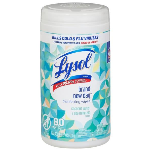 Lysol Disinfecting Wipes, Coconut Water & Sea Minerals Scent Same-Day ...
