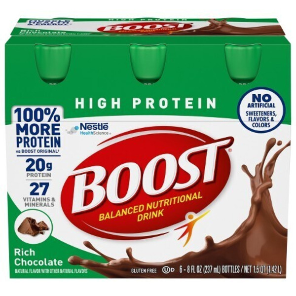 BOOST High Protein Nutritional Drink, Rich Chocolate, 20 g Protein Same ...