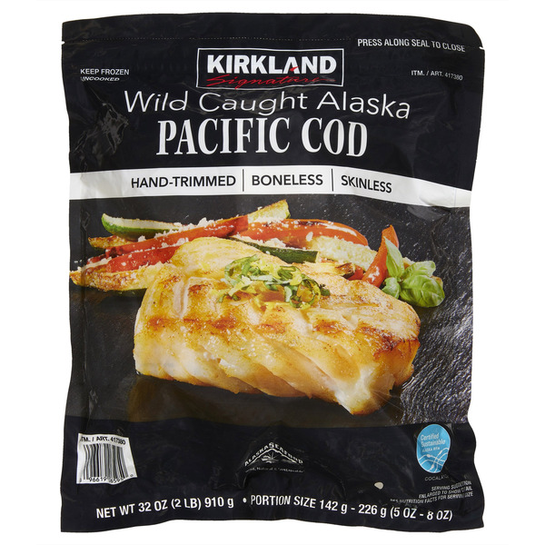 Kirkland Signature Wild Alaskan Cod, Individually Wrapped, 2 lb Same ...