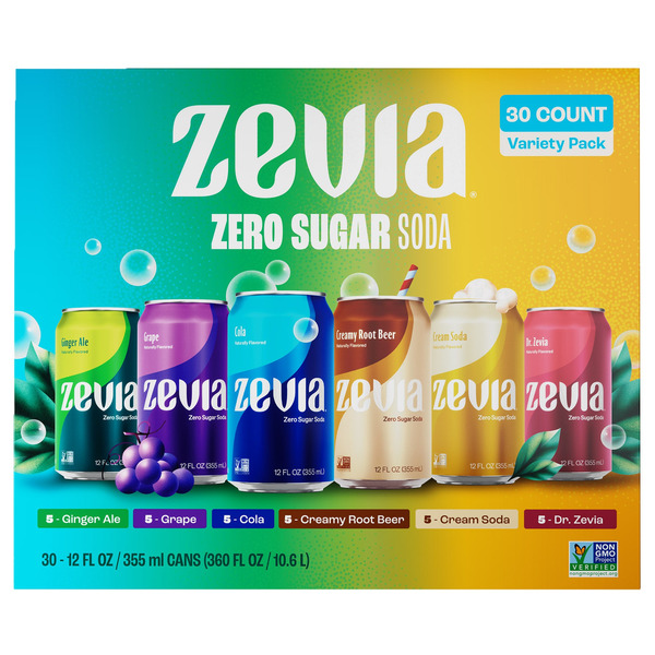 Zevia Zero Sugar Soda, 6 Flavor Variety Pack Same-Day Delivery | Costco