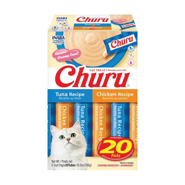 INABA Tuna & Chicken Variety Box, Creamy Lickable Puree Cat Treats Same ...