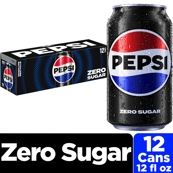 Food4Less Pepsi Zero Sugar Soda Cola 12 Fl Oz, 12 Count Same-Day ...