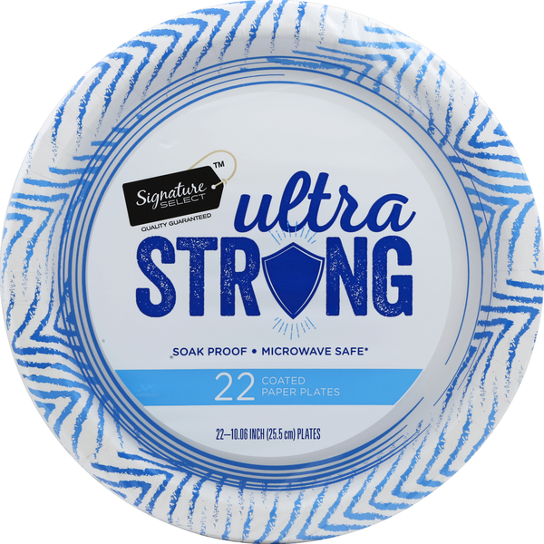 Safeway Signature SELECT Plates, Paper, Coated, Ultra Strong, 10.06 ...