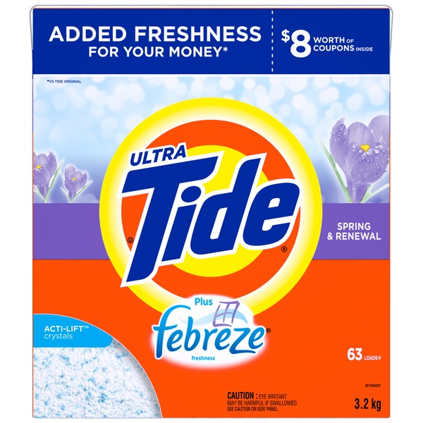 Tide Ultra Plus Febreze Freshness Powder Spring & Renewal Scent Laundry ...