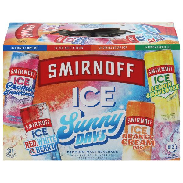 Smirnoff Ice Sunny Days, 12 fl oz, 12 Pack Variety Cans, 4.5% ABV Same ...