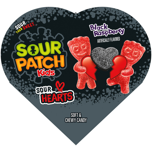 SOUR PATCH KIDS Sour Hearts Black Raspberry Chewy Candy, Valentine's ...