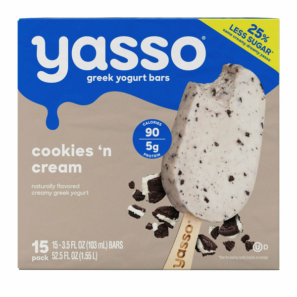 Yasso Cookies 'N Cream Frozen Greek Yogurt Bars Same-Day Delivery | Costco