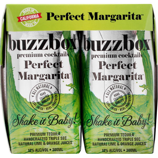 buzzbox Premium Cocktails, Perfect Margarita, 4 Pack Same-Day Delivery ...