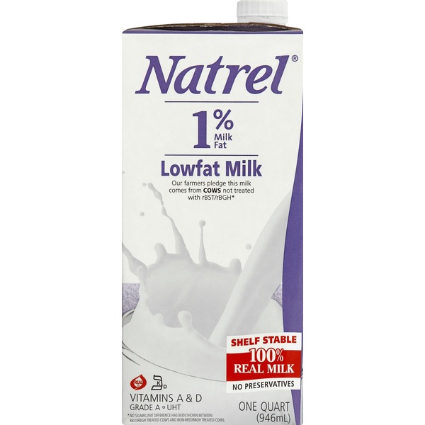 Natrel Milk, Lowfat, 1% Milk Fat (1 qt) - Instacart