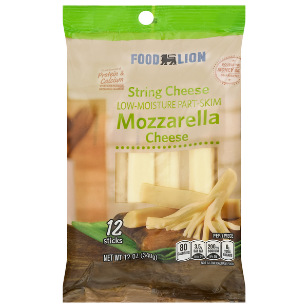 Food Lion Food Lion String Cheese, Mozzarella, Low-Moisture, Part-Skim ...