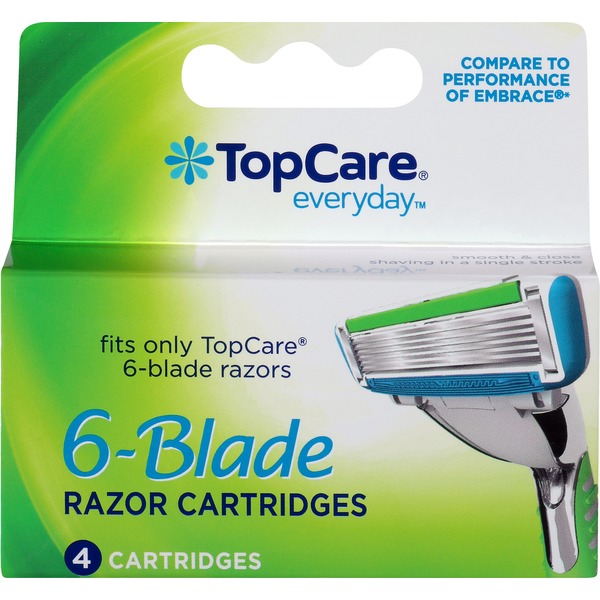 Top Care Razor Cartridges, 6-Blade (4 ct) - Instacart