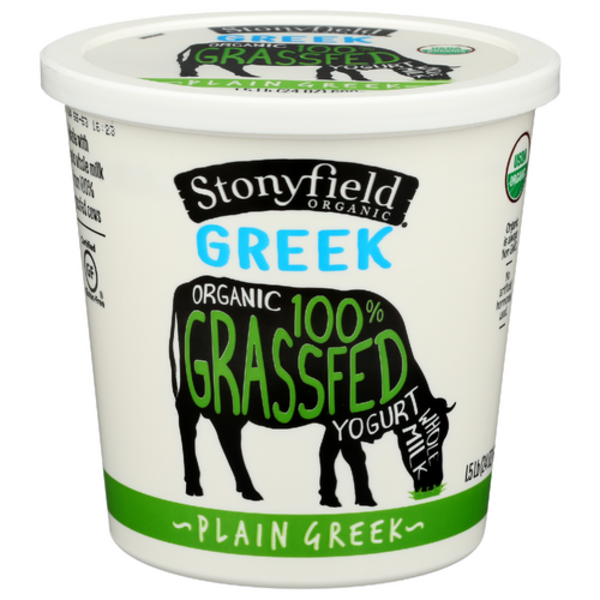 Stonyfield Organic 100% Grassfed Plain Greek Whole Milk Yogurt Same-Day ...