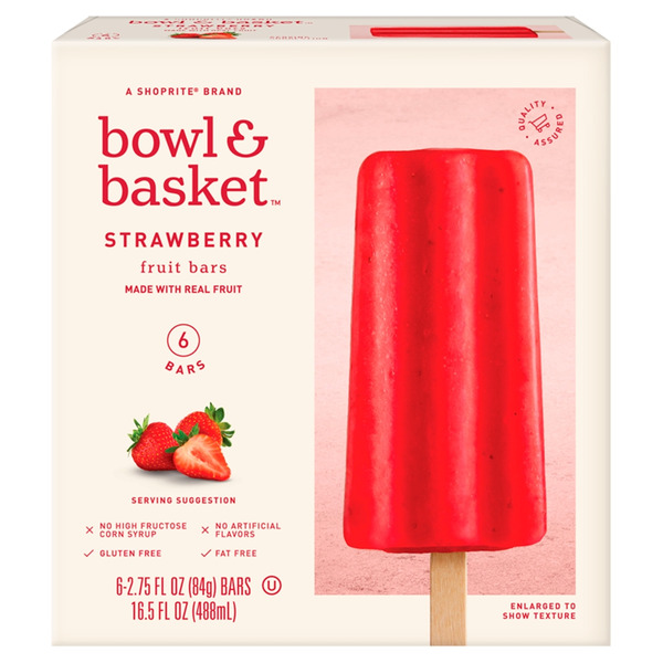 ShopRite Bowl & Basket Frozen Fruit Bar Strawberry, 6 Ct. Same-Day ...