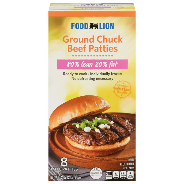 Food Lion Food Lion 80% Lean Ground Beef Patties Same-Day Delivery or ...