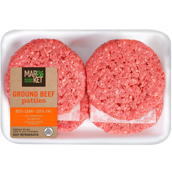 PICS Packaged 80% Lean Ground Beef Patties Same-Day Delivery or Pickup ...