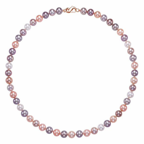 Freshwater Cultured 8-8.5mm Multi-Pink Pearl Strand With 14kt Rose Gold ...