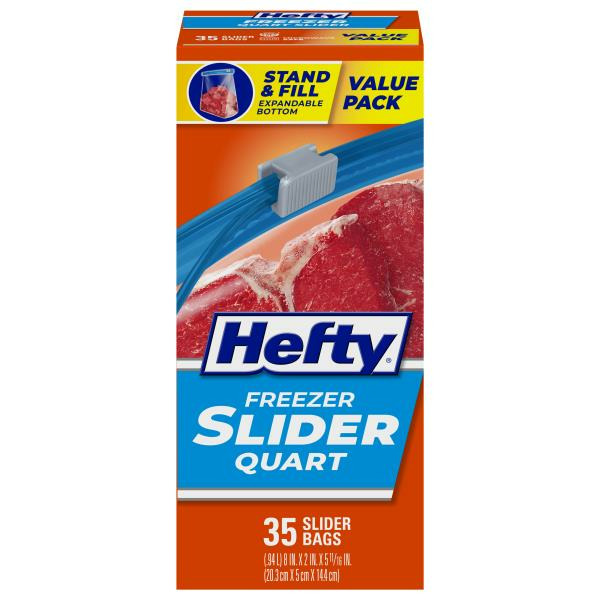 Hefty Slider Bags, Freezer, Quart, Value Pack Same-Day Delivery or ...