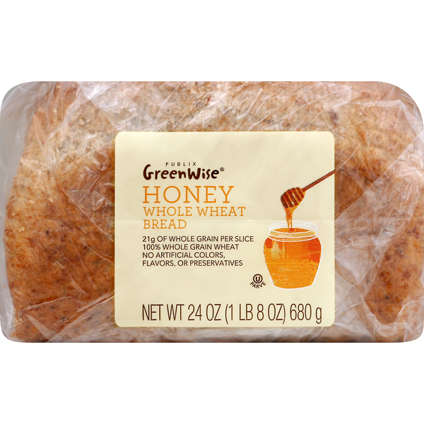 Publix Bakery Bread, Honey, Whole Wheat (24 oz) - Instacart