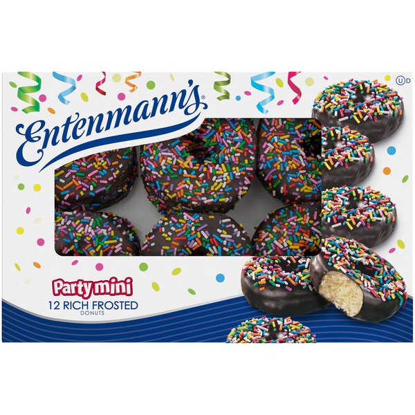 Entenmann's Party Mini Sprinkled Rich Frosted Donuts (1.2 oz) - Instacart