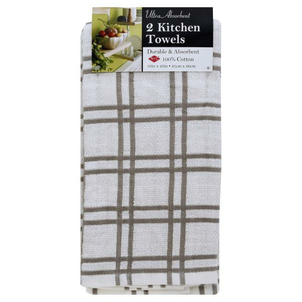 Publix Ritz Kitchen Towels, Multi Check, Titanium, Ultra Absorbent ...