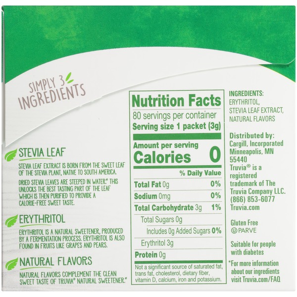 Truvia Nutrition Label | Besto Blog