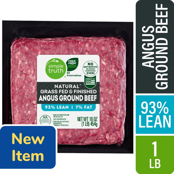 Fred Meyer Simple Truth Natural Grass Fed Angus Ground Beef 93% Lean/7% ...