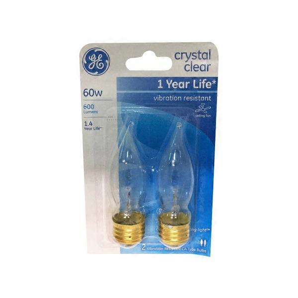 GE 60W Decorative Multi-Purpose Regular Base Clear Bulb (each) - Instacart