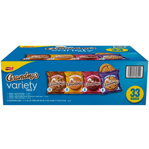 Grandma's Cookies, Variety Pack, 2.5 oz, 33 ct Same-Day Delivery ...