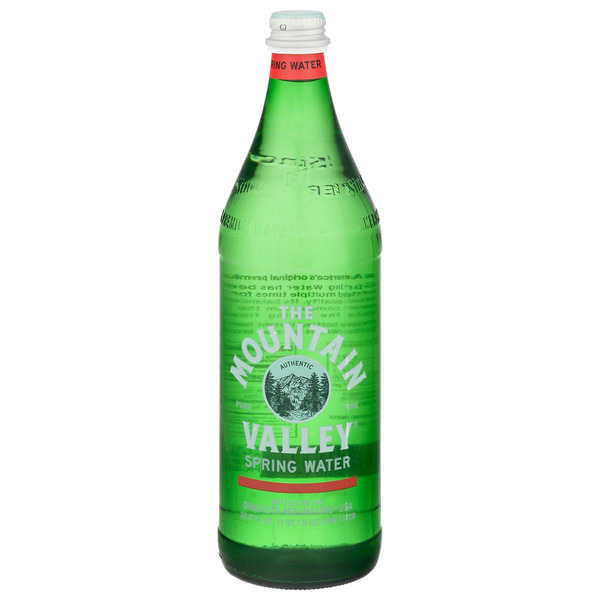 Wegmans MOUNTAIN VALLEY Still Spring Water Glass Bottle, 1 Liter ...