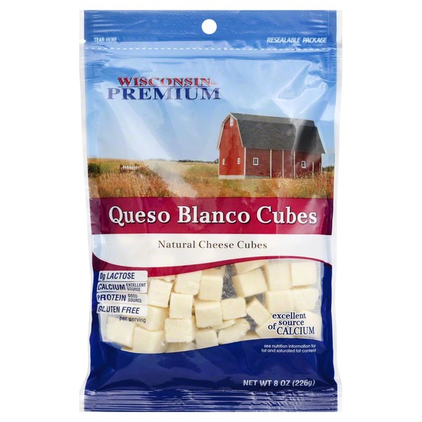 Wisconsin Premium Cheese Cubes, Queso Blanco, Bag (8 oz) - Instacart