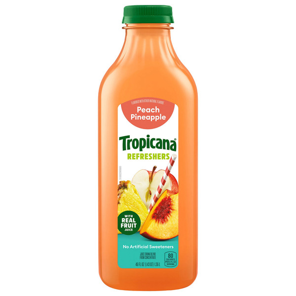 Wegmans Tropicana Refreshers Peach Pineapple Juice Drink, with Real ...